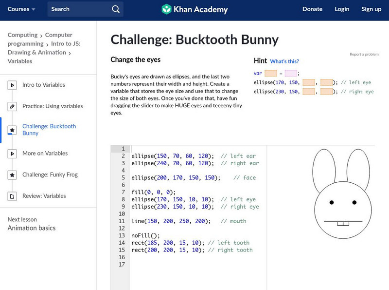 Khan Academy: Challenge: Bucktooth Bunny Interactive for 9th - 10th ... Khan Academy: Challenge: Bucktooth Bunny Interactive for 9th - 10th ...