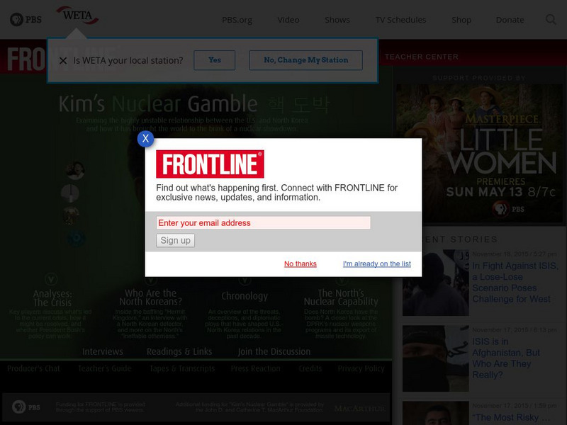 Pbs: Kim's Nuclear Gamble Activity for 9th - 10th Grade | Lesson Planet Pbs: Kim's Nuclear Gamble Activity for 9th - 10th Grade | Lesson Planet