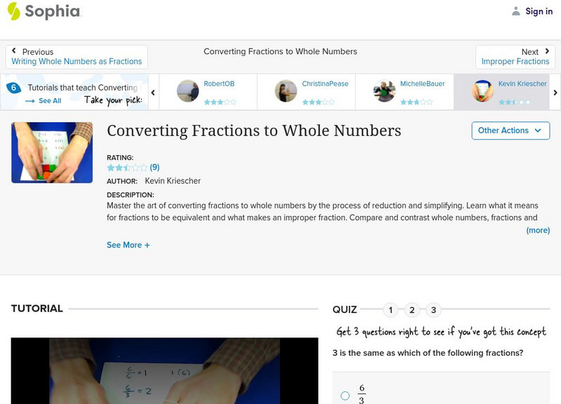 Sophia: Converting Fractions to Whole Numbers Instructional Video for ... Sophia: Converting Fractions to Whole Numbers Instructional Video for ...