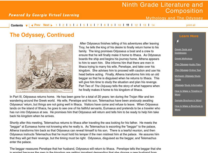Ga Virtual Learning: Mythology and the Odyssey: The Odyssey, Continued ... Ga Virtual Learning: Mythology and the Odyssey: The Odyssey, Continued ...