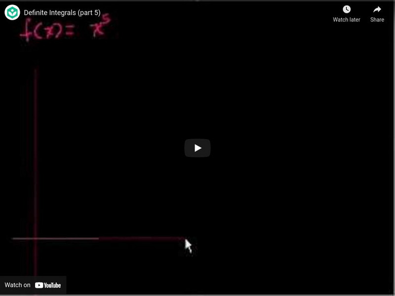 Khan Academy Calculus Definite Integrals Part 5 Instructional Video