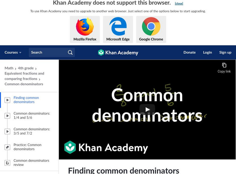 Khan Academy: Finding Common Denominators Instructional Video for 4th ... Khan Academy: Finding Common Denominators Instructional Video for 4th ...