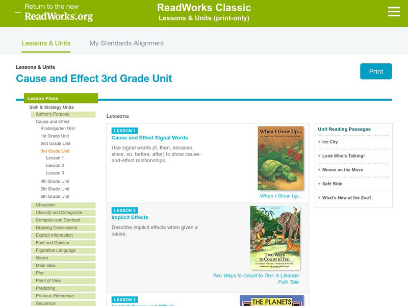 Read Works: Cause and Effect 3rd Grade Unit Lesson Plan for 3rd - 5th ... Read Works: Cause and Effect 3rd Grade Unit Lesson Plan for 3rd - 5th ...