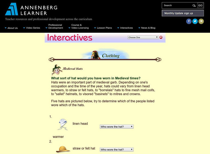Annenberg Learner: Medieval Hats Unknown Type for 9th - 10th Grade ... Annenberg Learner: Medieval Hats Unknown Type for 9th - 10th Grade ...