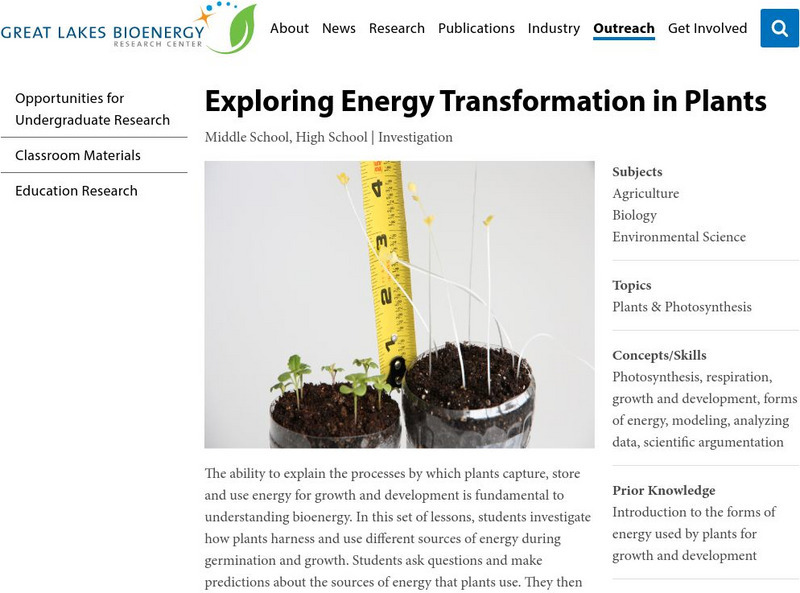Great Lakes Bioenergy Research Ctr.: Exploring Energy Transformations ... Great Lakes Bioenergy Research Ctr.: Exploring Energy Transformations ...