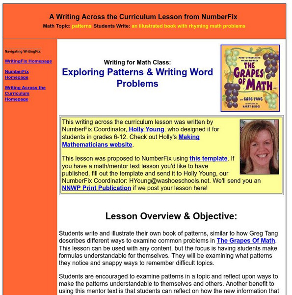 Writing Fix: Exploring Patterns & Writing Word Problems Lesson Plan for ... Writing Fix: Exploring Patterns & Writing Word Problems Lesson Plan for ...