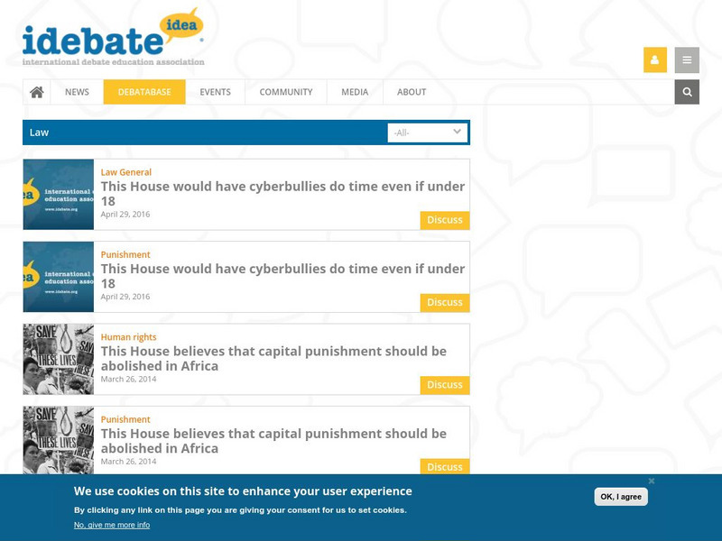 International Debate Education Association Debates Law Website For 9th 10th Grade Lesson