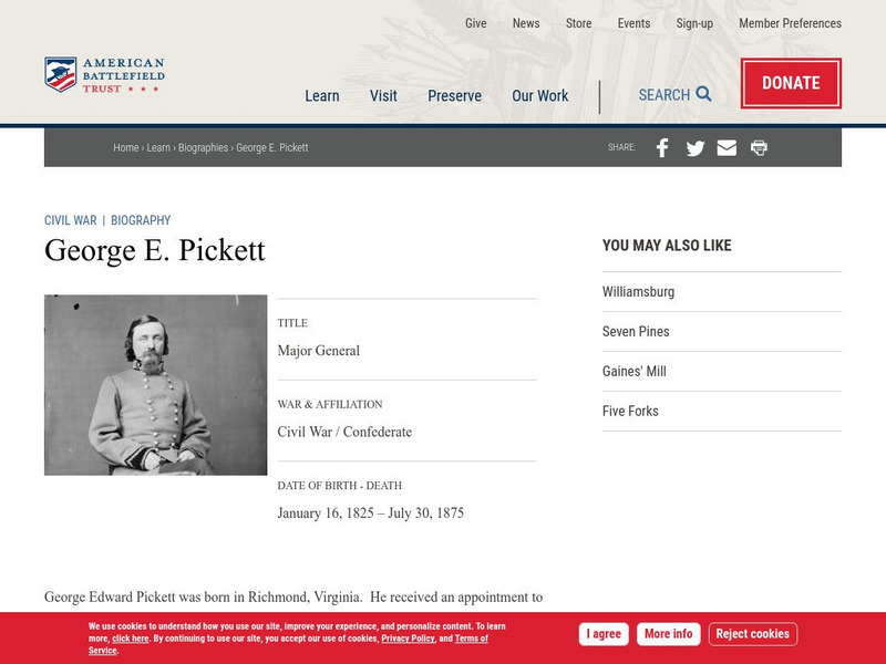 American Battlefield Trust: Civil War Biography: George E. Pickett ... American Battlefield Trust: Civil War Biography: George E. Pickett ...