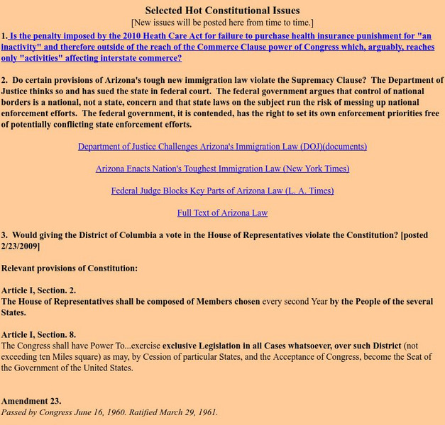 Exploring Constitutional Conflicts: Select Hot Constitutional Issues ... Exploring Constitutional Conflicts: Select Hot Constitutional Issues ...