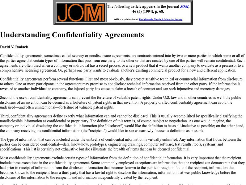 Understanding Confidentiality Agreements Article for 9th - 10th Grade ... Understanding Confidentiality Agreements Article for 9th - 10th Grade ...