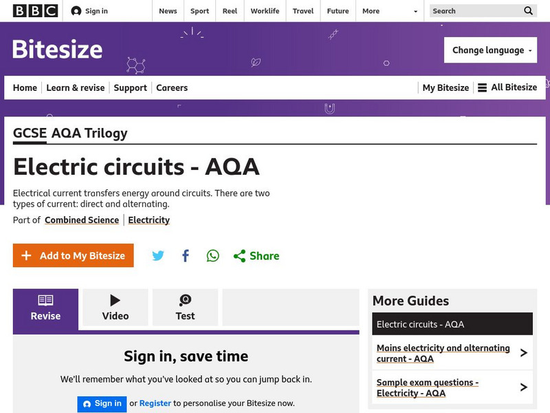 Bbc: Gcse Bitesize: Electric Circuits Aqa Unit Plan for 9th - 10th ... Bbc: Gcse Bitesize: Electric Circuits Aqa Unit Plan for 9th - 10th ...