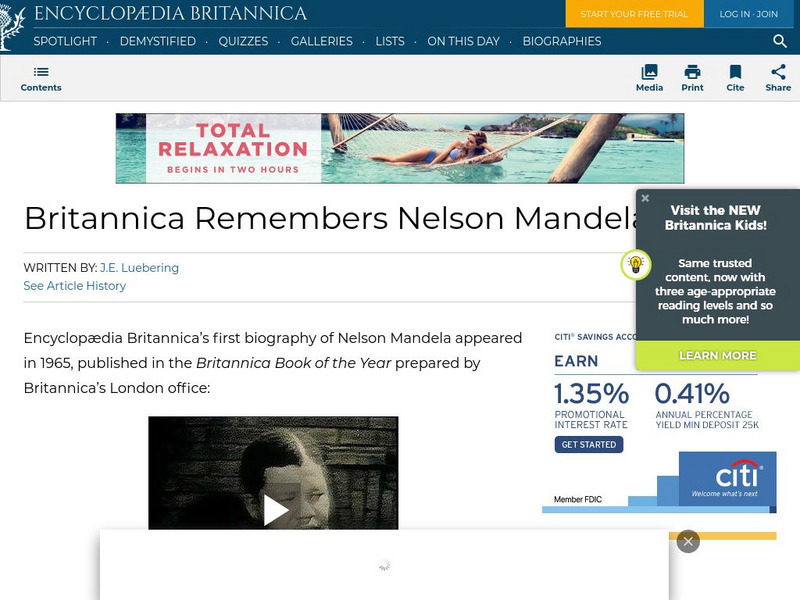 Encyclopedia Britannica: Guide to Black History: Nelson Mandela Handout ... Encyclopedia Britannica: Guide to Black History: Nelson Mandela Handout ...