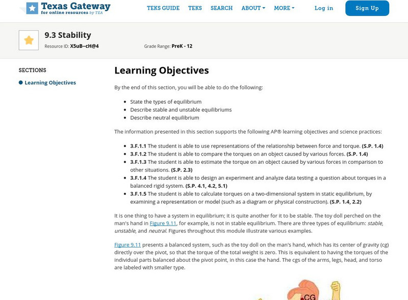 Texas Gateway: Ap Physics: Statics and Torque: Stability Unit Plan for ... Texas Gateway: Ap Physics: Statics and Torque: Stability Unit Plan for ...