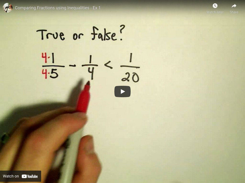 Patrick Jmt Comparing Fractions Using Inequalities Ex 1 Instructional Video For 9th 10th