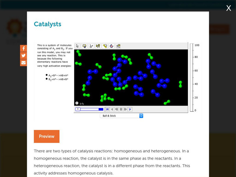 Concord Consortium Catalysts Unit Plan For 9th 10th Grade Lesson