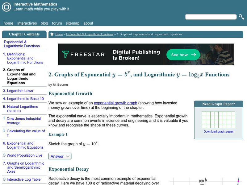 Interactive Mathematics: Graphs of Exponentials & Logarithms Activity ... Interactive Mathematics: Graphs of Exponentials & Logarithms Activity ...
