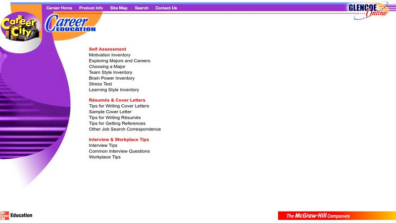 Glencoe: Career City Resources Handout for 9th - 10th Grade | Lesson Planet Glencoe: Career City Resources Handout for 9th - 10th Grade | Lesson Planet