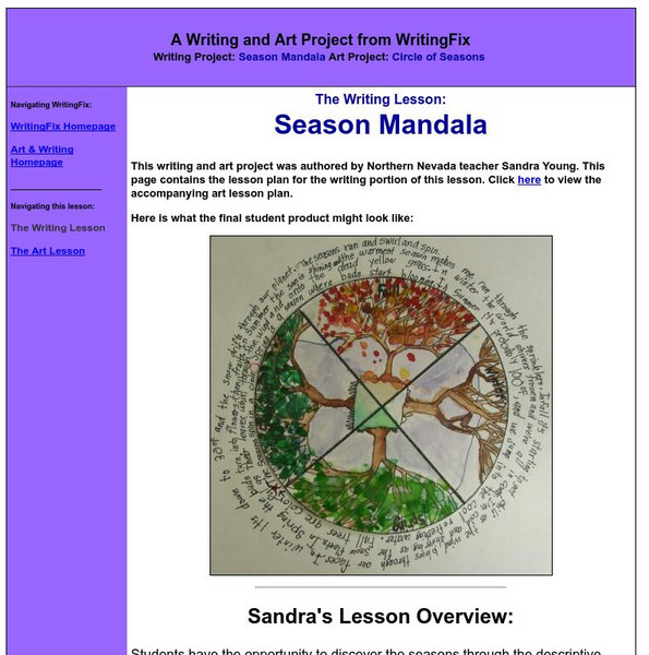 Writing Fix: The Writing Lesson: Season Mandala Lesson Plan for 3rd ... Writing Fix: The Writing Lesson: Season Mandala Lesson Plan for 3rd ...