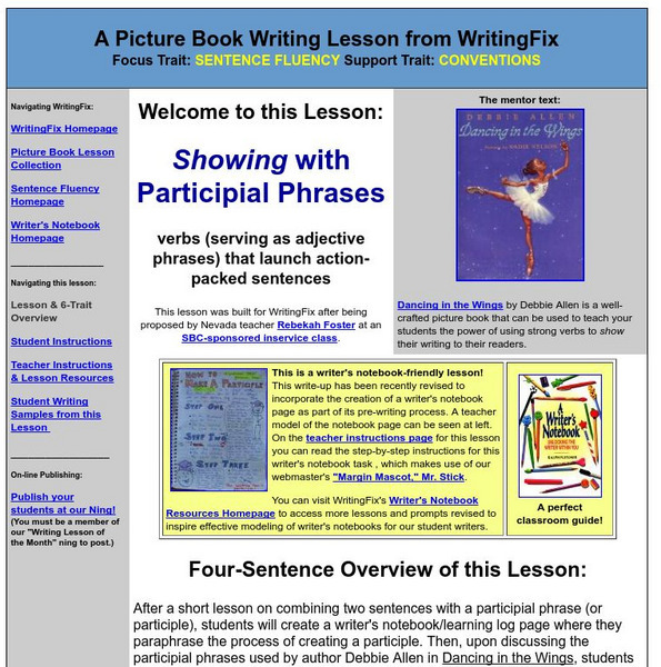 Writing Fix: Showing With Participial Phrases Lesson Plan for 9th ... Writing Fix: Showing With Participial Phrases Lesson Plan for 9th ...