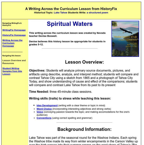 Writing Fix: Spiritual Waters Lesson Plan for 9th - 10th Grade | Lesson ... Writing Fix: Spiritual Waters Lesson Plan for 9th - 10th Grade | Lesson ...
