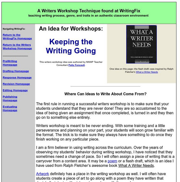 Writing Fix: Keeping the Writing Going Lesson Plan for 1st - 9th Grade ... Writing Fix: Keeping the Writing Going Lesson Plan for 1st - 9th Grade ...