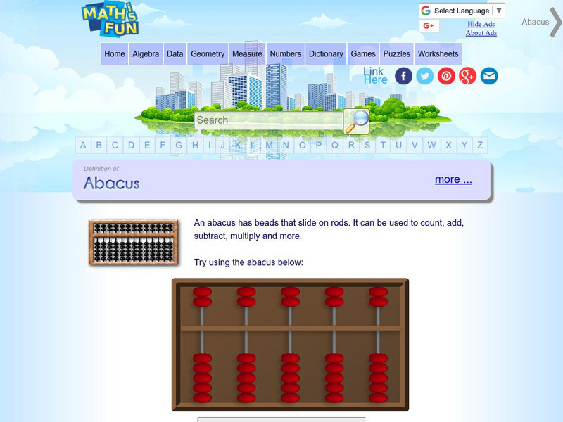 Math Is Fun Definition Of Abacus Graphic For 3rd 8th Grade Lesson