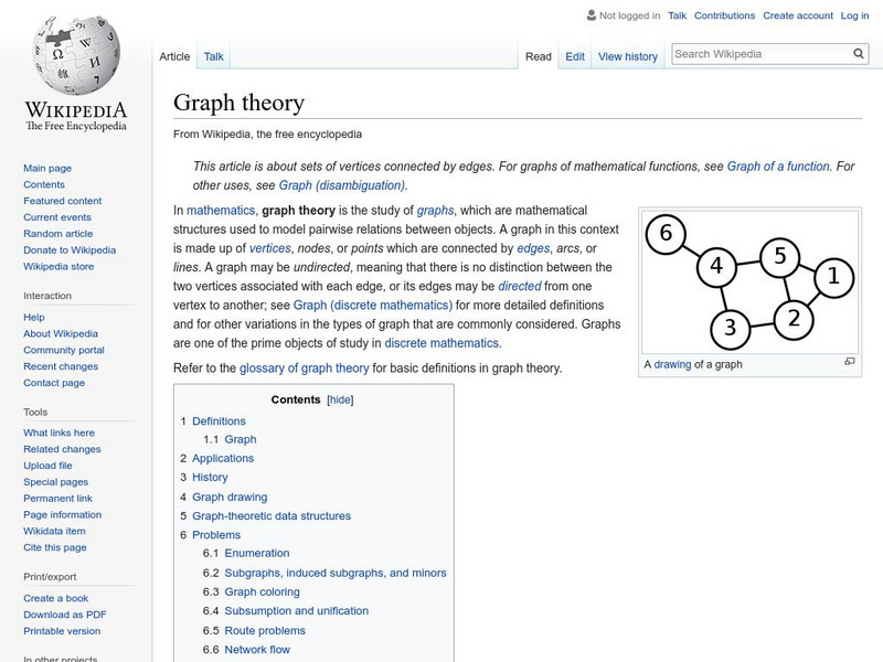 Wikipedia: Graph Theory Handout for 9th - 10th Grade | Lesson Planet Wikipedia: Graph Theory Handout for 9th - 10th Grade | Lesson Planet
