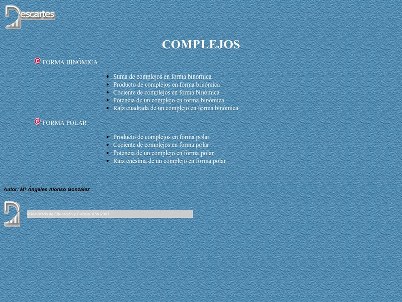 Ministerio De Educacion Y Ciencia: Complejos Activity for 9th - 10th ... Ministerio De Educacion Y Ciencia: Complejos Activity for 9th - 10th ...
