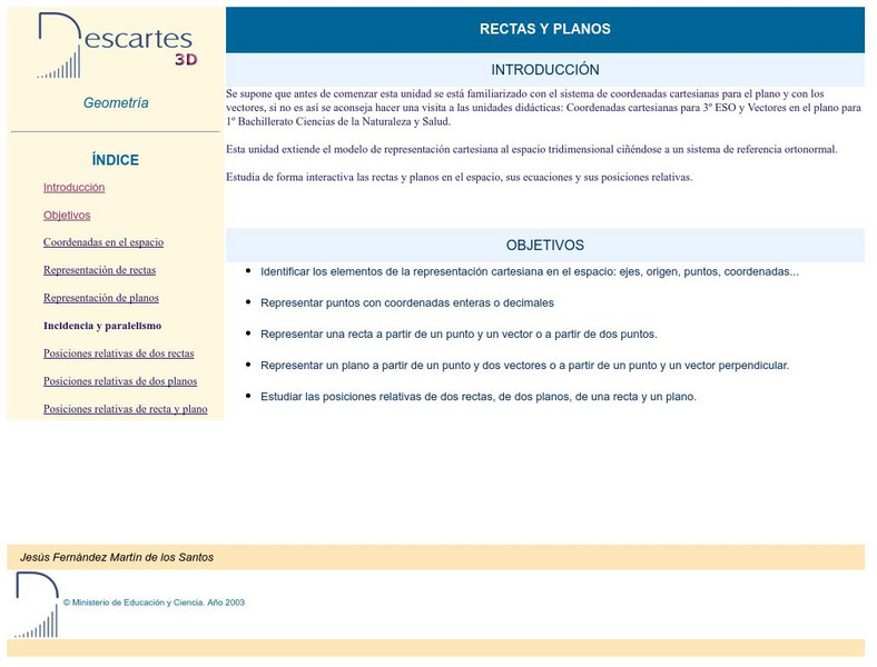 Ministerio De Educacion Y Ciencia: Rectas Y Planos Interactive for 3rd ... Ministerio De Educacion Y Ciencia: Rectas Y Planos Interactive for 3rd ...