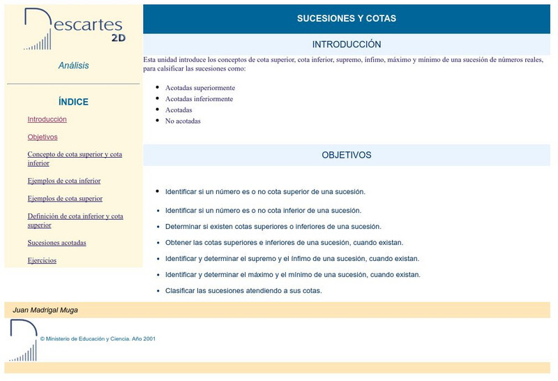 Ministerio De Educacion Y Ciencia: Sucesiones Y Cotas Interactive for ... Ministerio De Educacion Y Ciencia: Sucesiones Y Cotas Interactive for ...