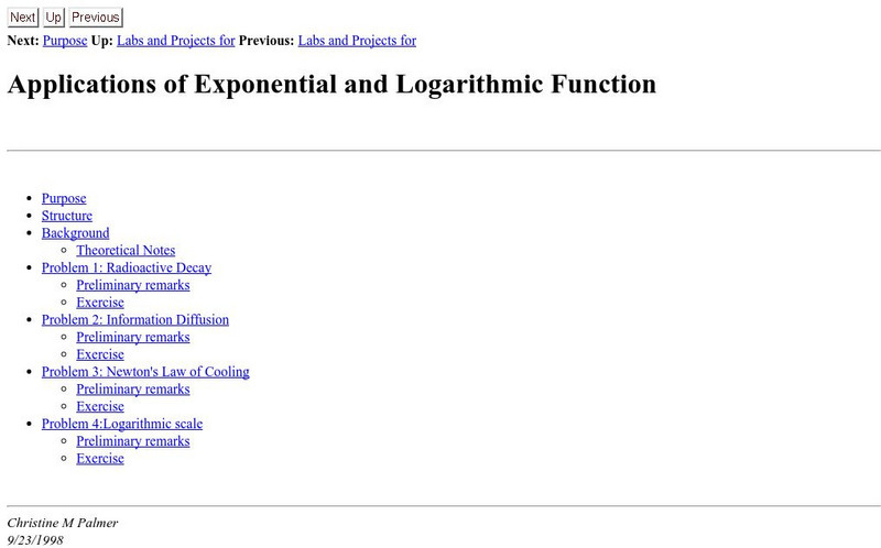 Labs And Projects Applications Of Exponential And Logarithmic Function