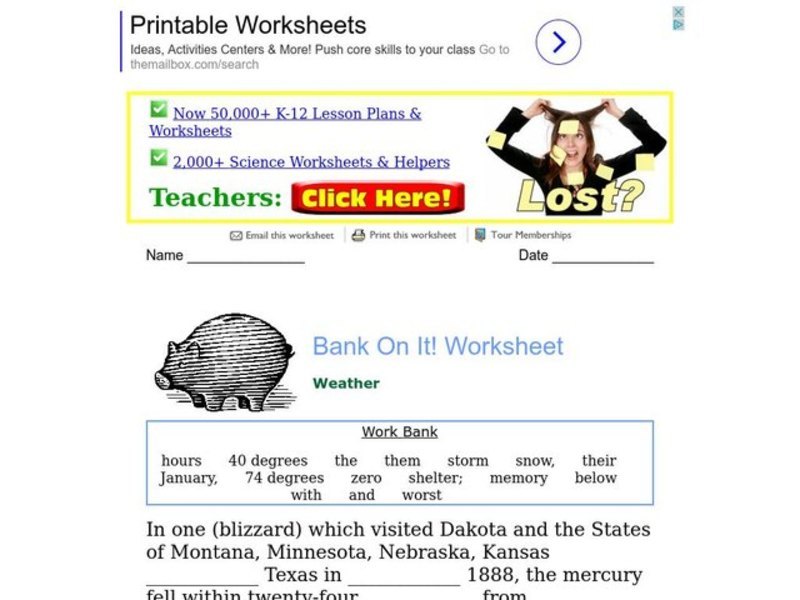 Bank On It Worksheet Worksheet For 3rd 5th Grade Lesson Planet bank-on-it-worksheet-worksheet-for-3rd-5th-grade-lesson-planet