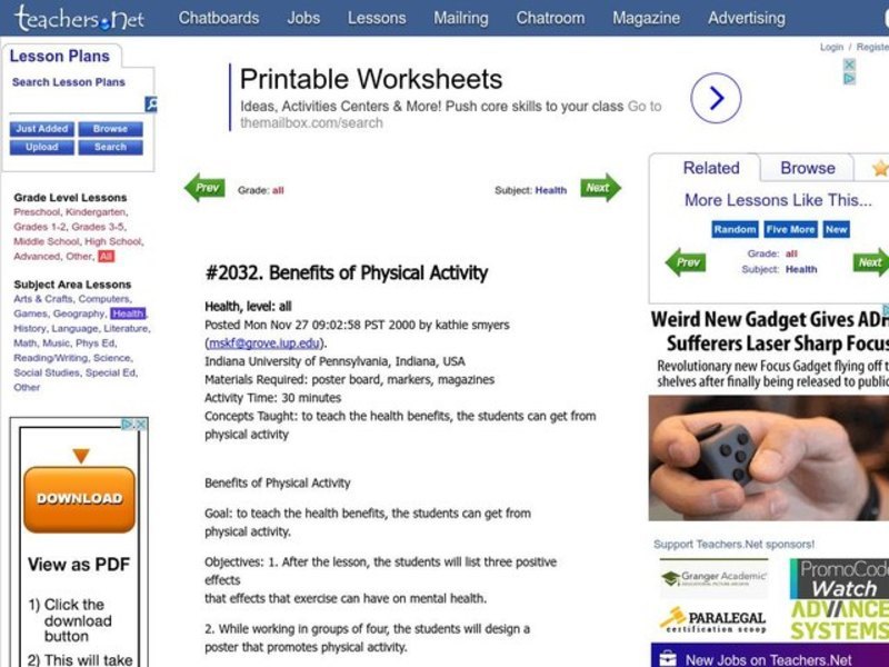 Benefits of Physical Activity Lesson Plan for 6th - 8th Grade | Lesson ... Benefits of Physical Activity Lesson Plan for 6th - 8th Grade | Lesson ...