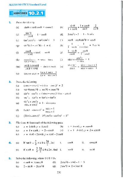 Circular Trigonometric Functions Worksheet For 11th 12th Grade Lesson Planet