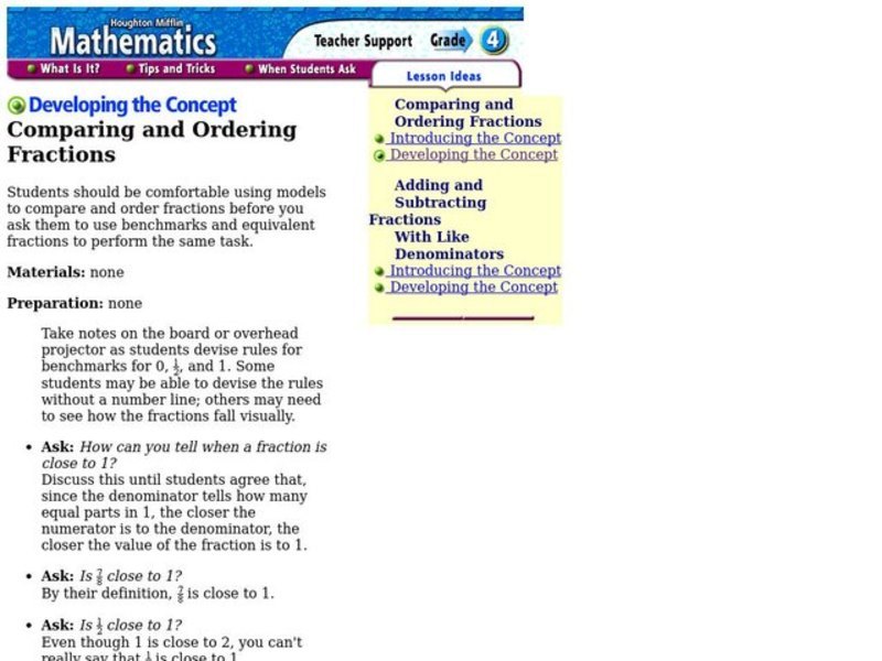 Comparing And Ordering Fractions Lesson Plan For 4th 5th Grade Comparing And Ordering Fractions Lesson Plan For 4th 5th Grade