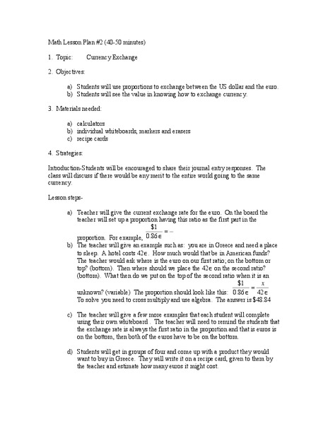 Currency Exchange Lesson Plan for 6th - 8th Grade | Lesson Planet Currency Exchange Lesson Plan for 6th - 8th Grade | Lesson Planet