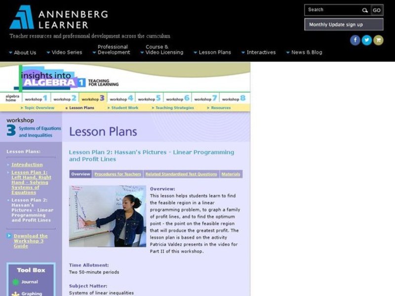 Hassans Pictures Linear Programming And Profit Lines Lesson Plan For 9th 11th Grade 