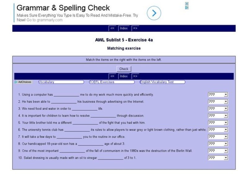 English Vocabulary Skills AWL Sublist 5 Exercise 4a Interactive For english-vocabulary-skills-awl-sublist-5-exercise-4a-interactive-for