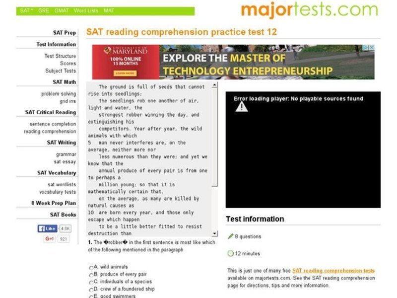 SAT Reading Comprehension Practice Test 12 Interactive For 10th 12th sat-reading-comprehension-practice-test-12-interactive-for-10th-12th