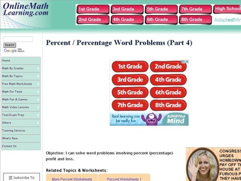 Percent Percentage Word Problems Part 4 Interactive For 9th Grade percent-percentage-word-problems-part-4-interactive-for-9th-grade