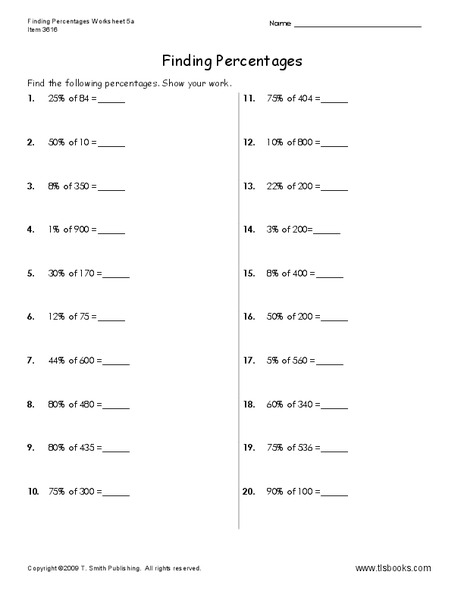 finding-percentages-worksheet