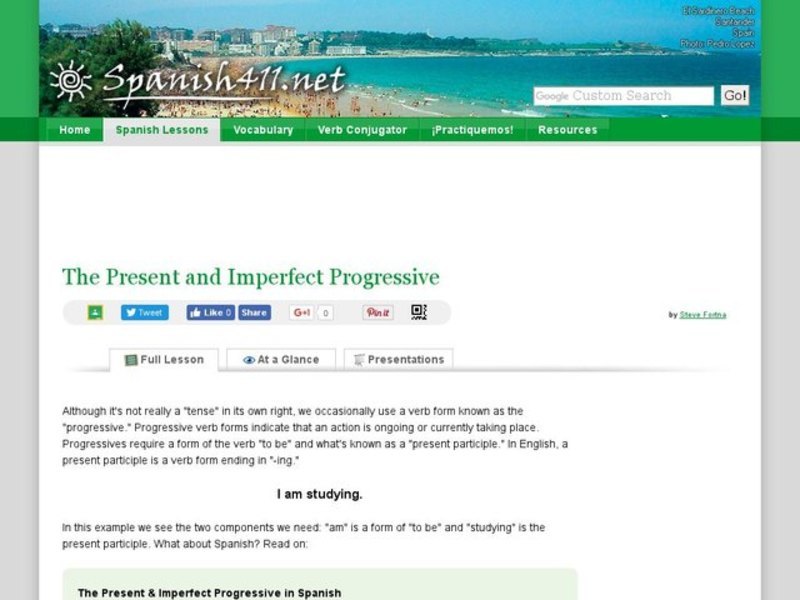 The Present And Imperfect Progressive Interactive For 6th 12th Grade