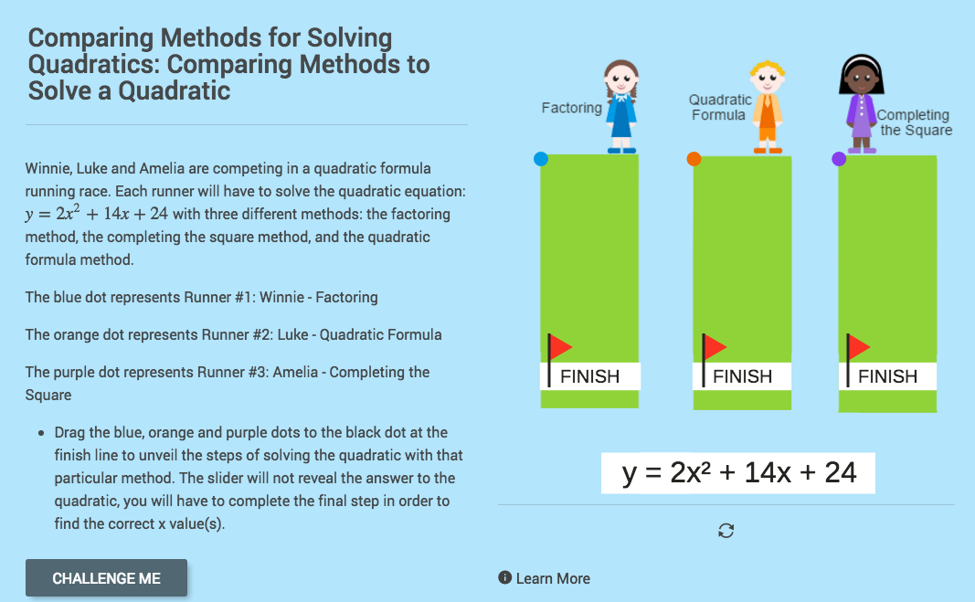 Comparing Methods For Solving Quadratics Comparing Methods To Solve A