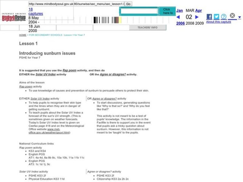 Introducing Sunburn Issues Lesson Plan for 7th Grade | Lesson Planet Introducing Sunburn Issues Lesson Plan for 7th Grade | Lesson Planet
