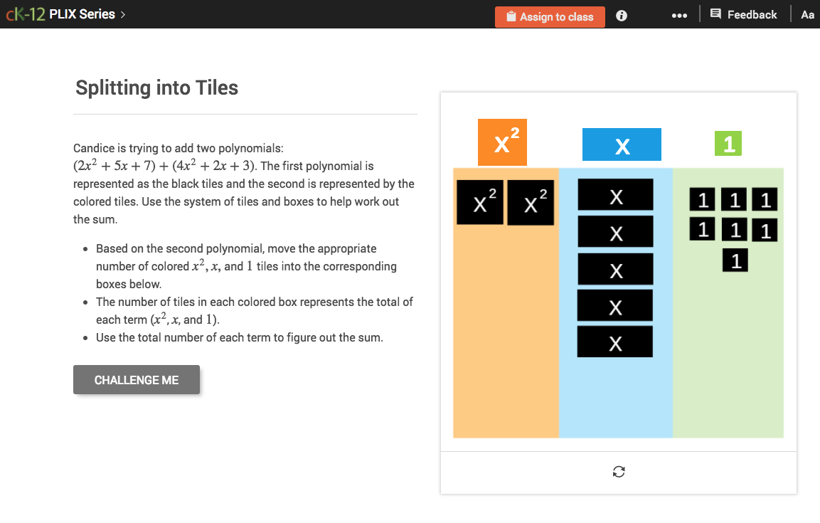 Addition of Polynomials: Splitting into Tiles Interactive for 8th ... Addition of Polynomials: Splitting into Tiles Interactive for 8th ...
