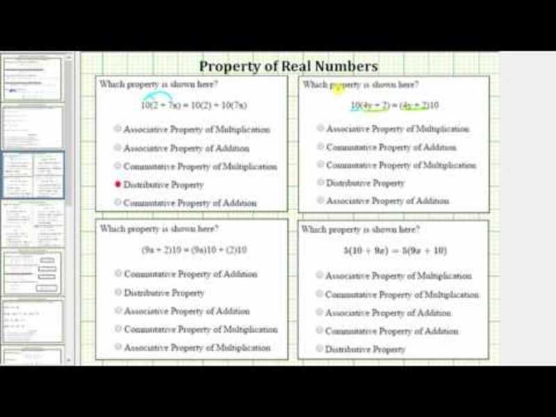 Identify Real Number Properties Distributive And Commutative Instructional Video For 8th 11th