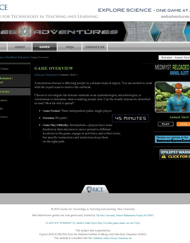 MedMyst: Animal Alert! Interactive for 6th - 8th Grade | Lesson Planet MedMyst: Animal Alert! Interactive for 6th - 8th Grade | Lesson Planet