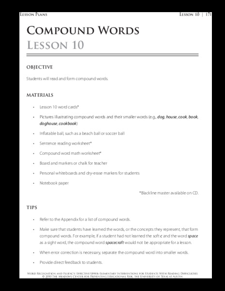 Lesson 10 Compound Words Lesson Plan For 3rd 6th Grade Lesson Planet lesson-10-compound-words-lesson-plan-for-3rd-6th-grade-lesson-planet