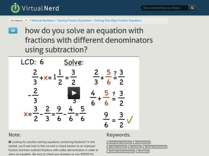 How Do You Solve An Equation With Fractions With Different Denominators How Do You Solve An Equation With Fractions With Different Denominators