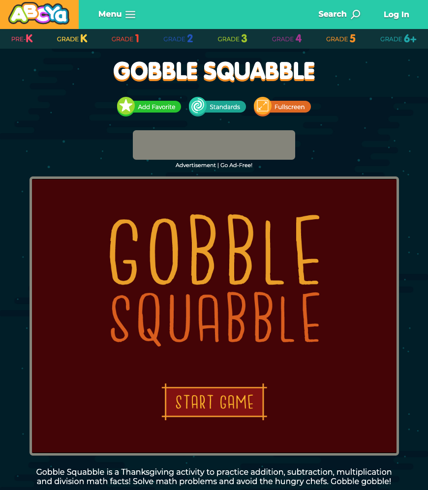 Gobble Squabble Interactive For Kindergarten 5th Grade Lesson Planet